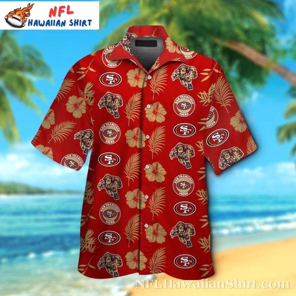 49ers Aloha Spirit Shirt – Red Hawaiian Hibiscus And Logo Print - Hot ...