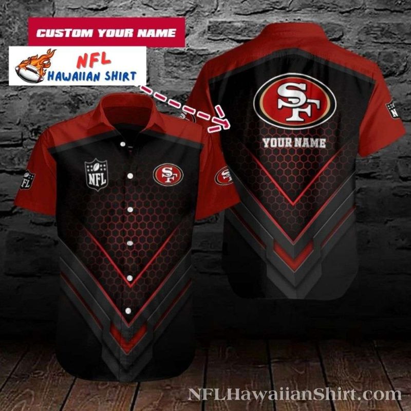 49ers Customizable Name And Number Red Fade Hawaiian Shirt - Hot Sale 2025