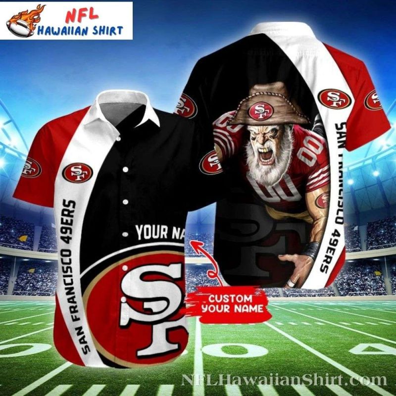49ers Mascot Pride Color Split Customizable Hawaiian Shirt - Hot Sale 2026