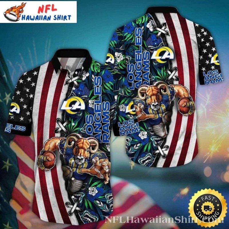American Pride LA Rams Hawaiian Shirt – Stars And Stripes Edition - Hot ...