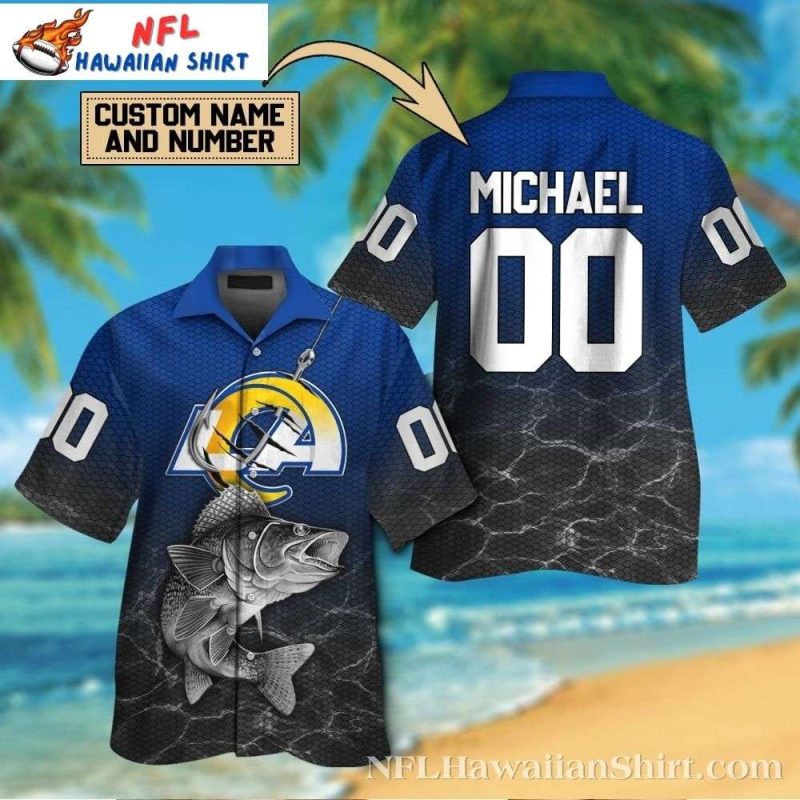 Angler’s Dream LA Rams Hawaiian Shirt – Personalized Fish Wave Pattern ...
