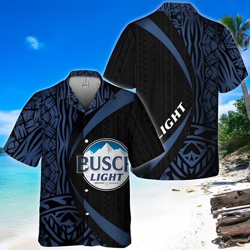 Busch Light Polynesian Samoan Pattern Hawaiian Shirt Gift For Men And ...