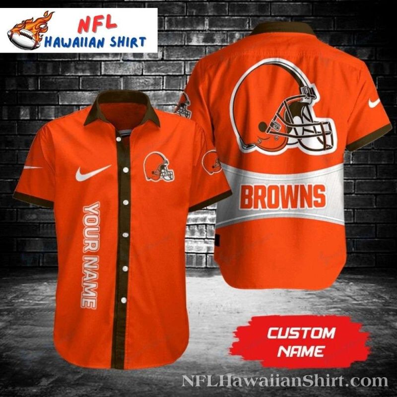 Classic Orange Cleveland Browns Hawaiian Button-Up – Customizable ...