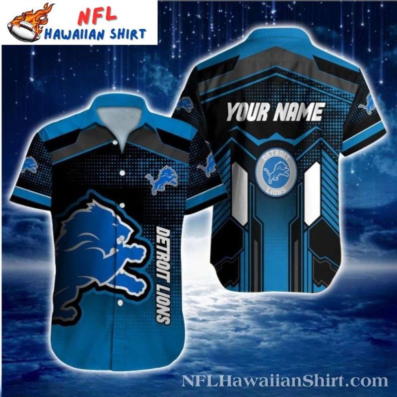Cyber Grid Detroit Lions Customizable Hawaiian Shirt - Hot Sale 2026