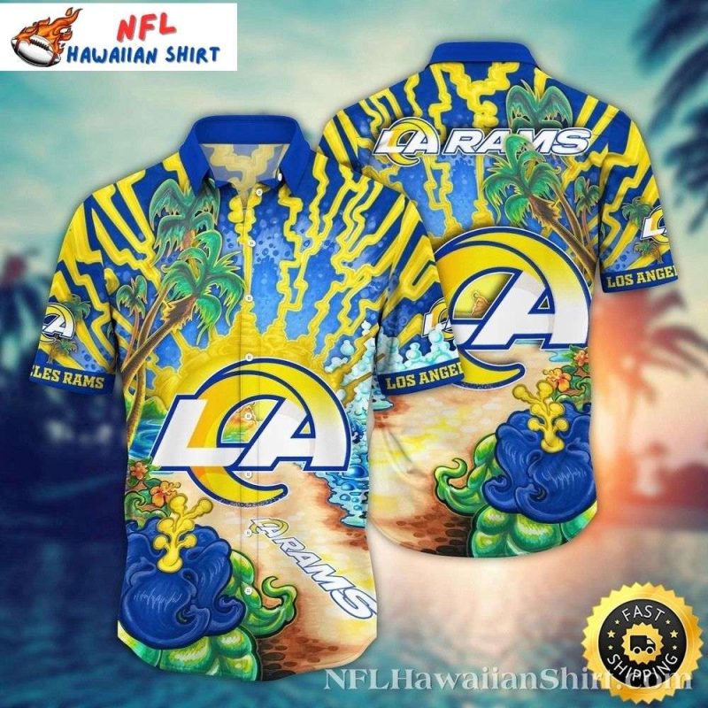 Electric Tropics LA Rams Hawaiian Shirt – Neon Palm Vibrance - Hot Sale ...
