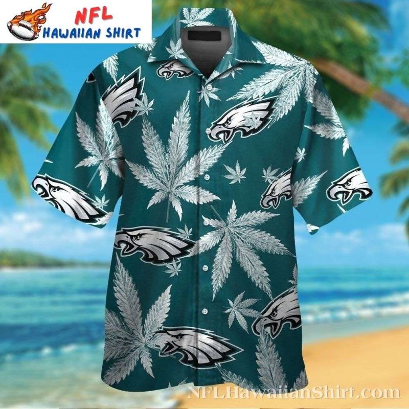 Elegant Leaf Pattern Philadelphia Eagles Aloha Shirt - Hot Sale 2026