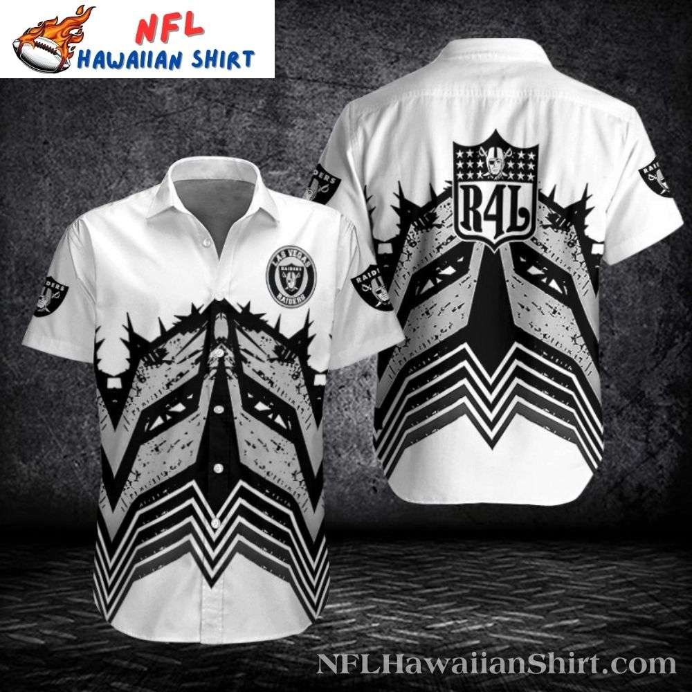 End Zone Wave – Las Vegas Raiders Abstract Hawaiian Shirt - Hot Sale 2025