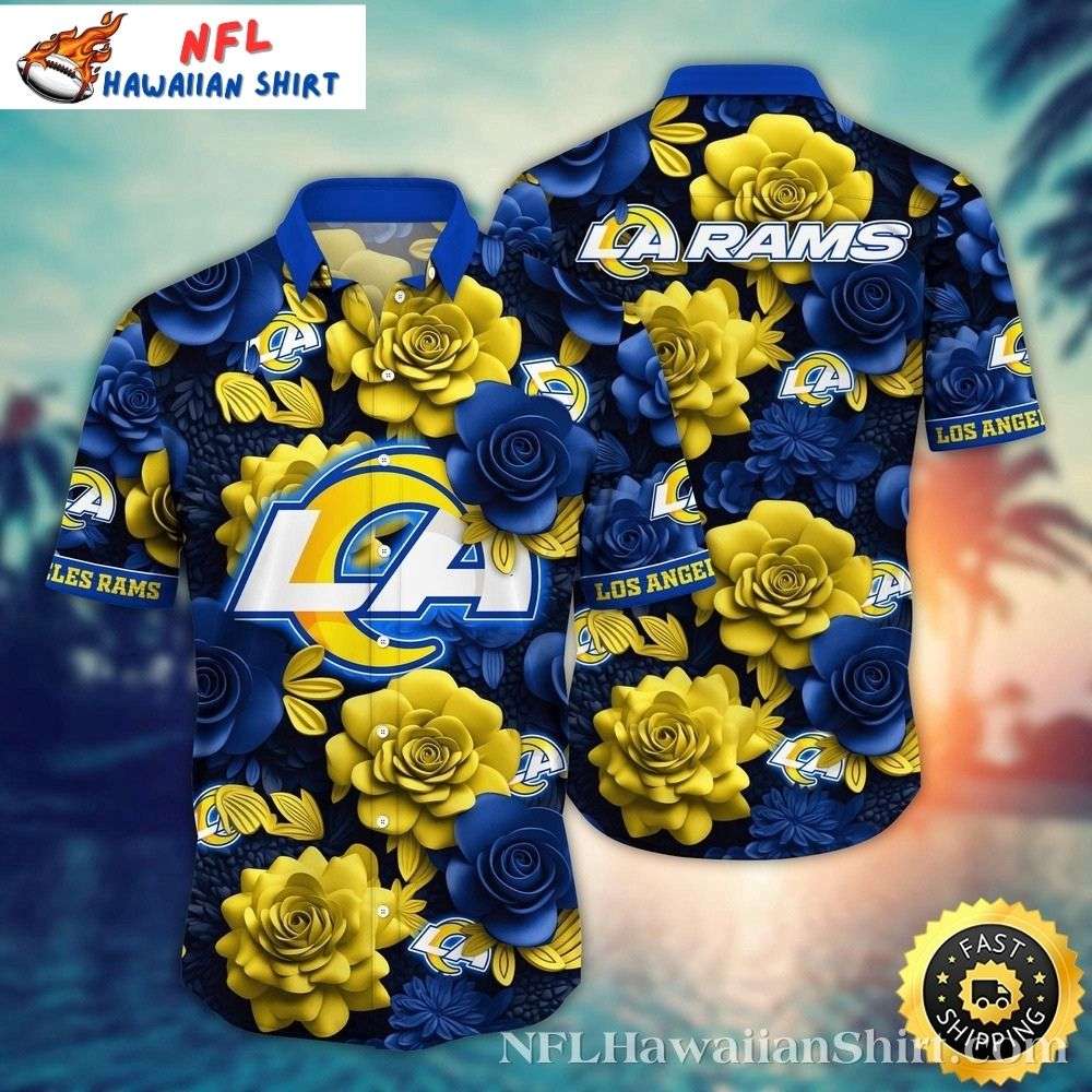 Golden Hour LA Rams Hawaiian Shirt – Luminous Bloom Edition - Hot Sale 2025