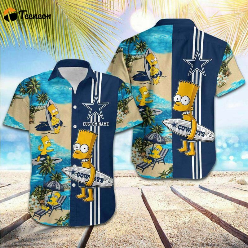 Limited Dallas Cowboys Bart Simpsons Surfing Hawaiian Shirt - Hot Sale 2025