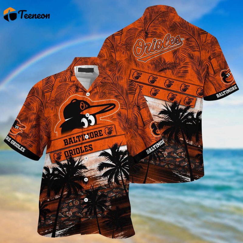 MLB Baltimore Orioles Hawaiian Shirt Palm Tree Pattern For Fans Sports ...