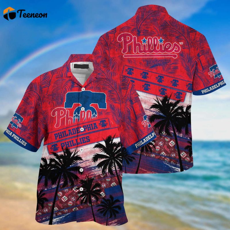 MLB Philadelphia Phillies Hawaiian Shirt Palm Tree Pattern For Fans ...