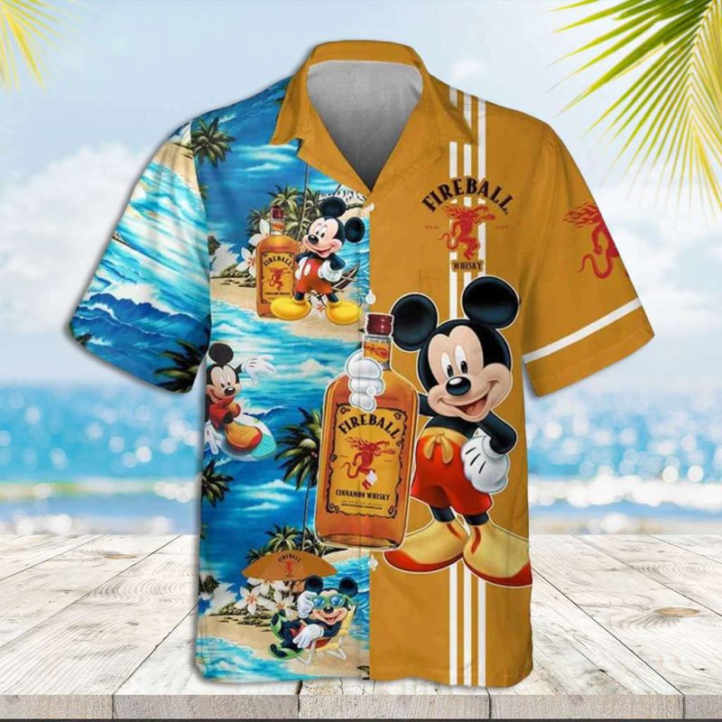 Mickey Mouse Hawaiian Shirt Fireball Mickey Hawaiian Shirt - Hot Sale 2025