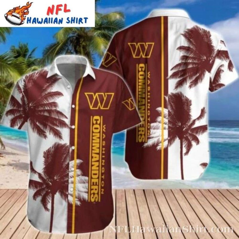Palm Shadows Commanders Contrast Panel Tropical Hawaiian Shirt - Hot ...