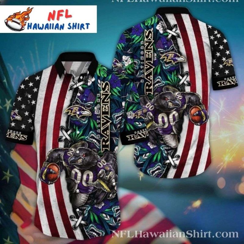 Patriotic Ravens Pride – American Flag Ravens Hawaiian Shirt - Hot Sale ...