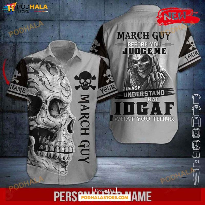 Personalized Name Skull March Guy Before You Scarry Design Hawaiian ...
