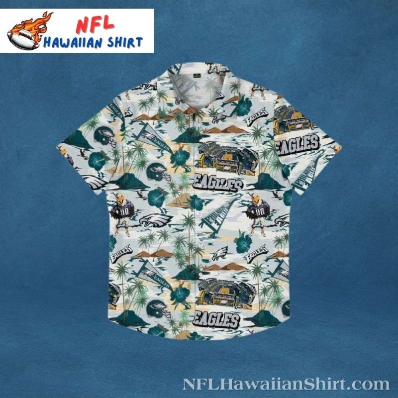 Philadelphia Eagles Beachfront Football And Palms Aloha Shirt - Hot ...