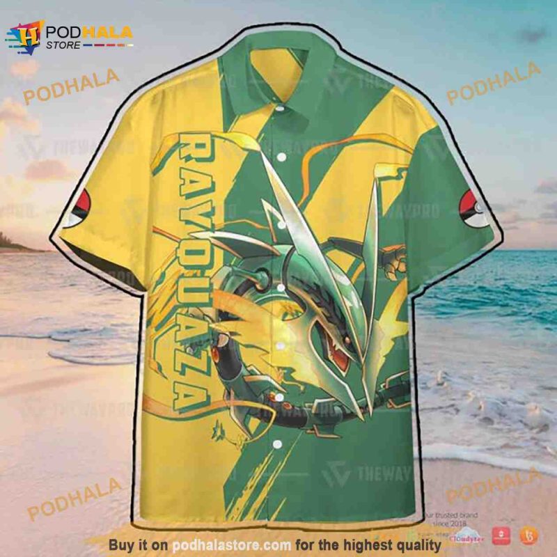 Pokemon Rayquaza Funny 3D Hawaiian Shirt - Hot Sale 2026