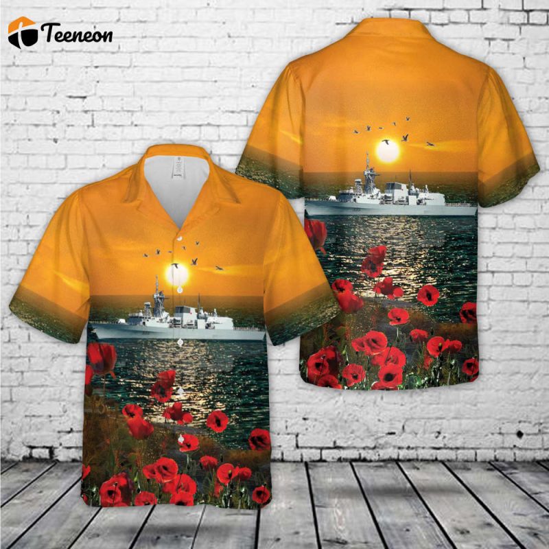 Royal Canadian Navy HMCS Calgary (FFH 335) Halifax-class frigate Red ...