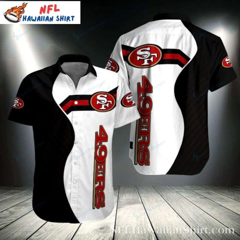 Sleek Swish 49ers Hawaiian Shirt – Monochrome Chic - Hot Sale 2026