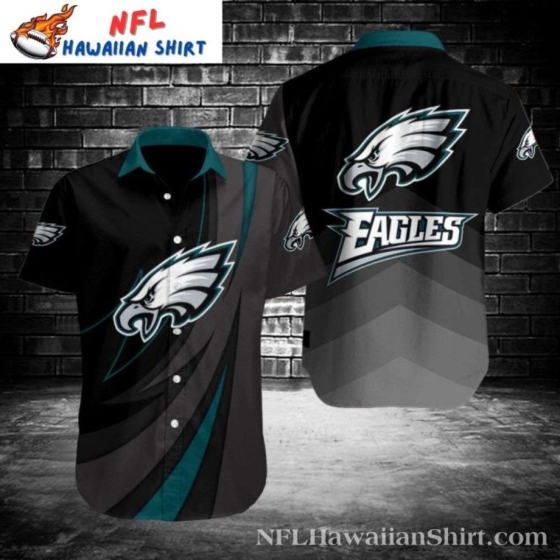 Soaring Eagle Shadow Philadelphia Eagles Hawaiian Shirt – Swooping Teal ...