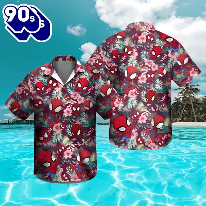 Spider Man Chibi Hawaiian Shirt Spider Man Button Up Shirt - Hot Sale 2026