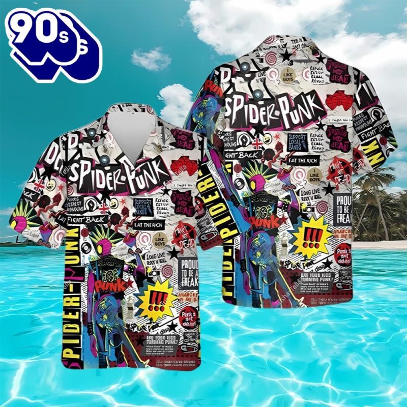 Spider Punk Hawaiian Shirts Spider Man Across The Spider Verse Shirt ...