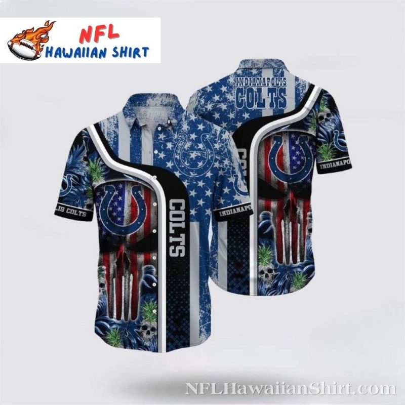Star-Spangled Colt – Patriotic Spirit Skull Indianapolis Colts Hawaiian ...