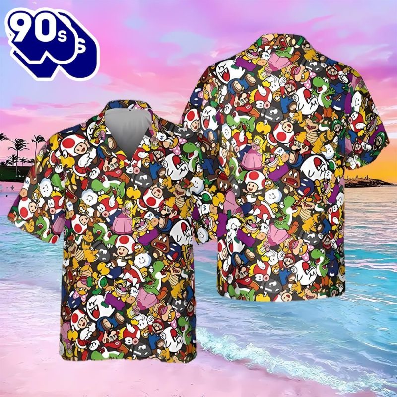 Super Mario Cartoon Characters Hawaiian T Shirt - Hot Sale 2026