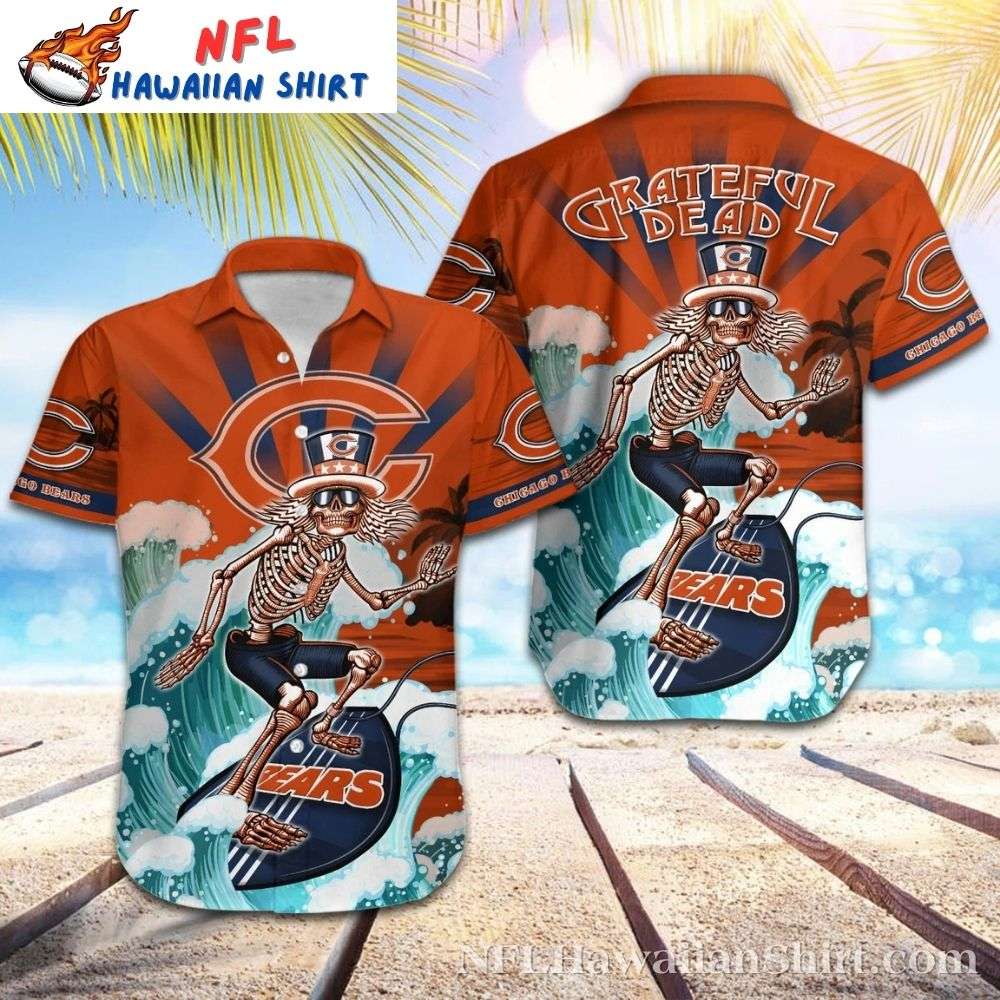 Surfing Skeleton – Chicago Bears Wave Rider Hawaiian Shirt - Hot Sale 2026