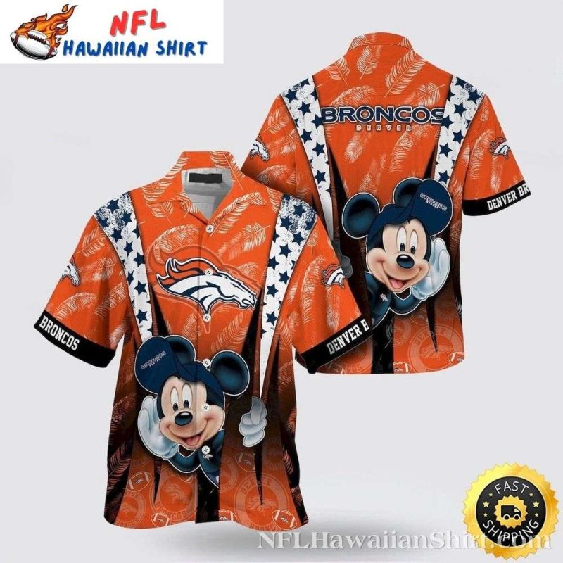 Tropical Denver Broncos Mickey Mouse Hawaiian Shirt - Hot Sale 2025