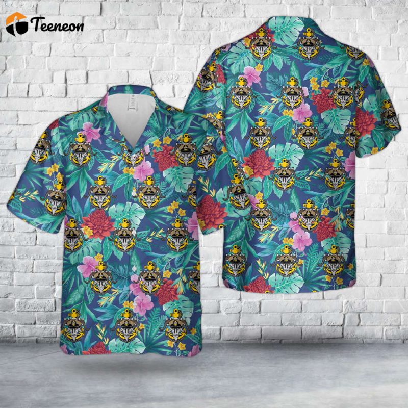US Navy Chief with Goat head anchor Hawaiian Shirt Gift for Dad Father ...