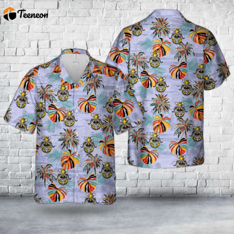 US Navy Master Chief with Goat head anchor Hawaiian Shirt Gift for Dad ...