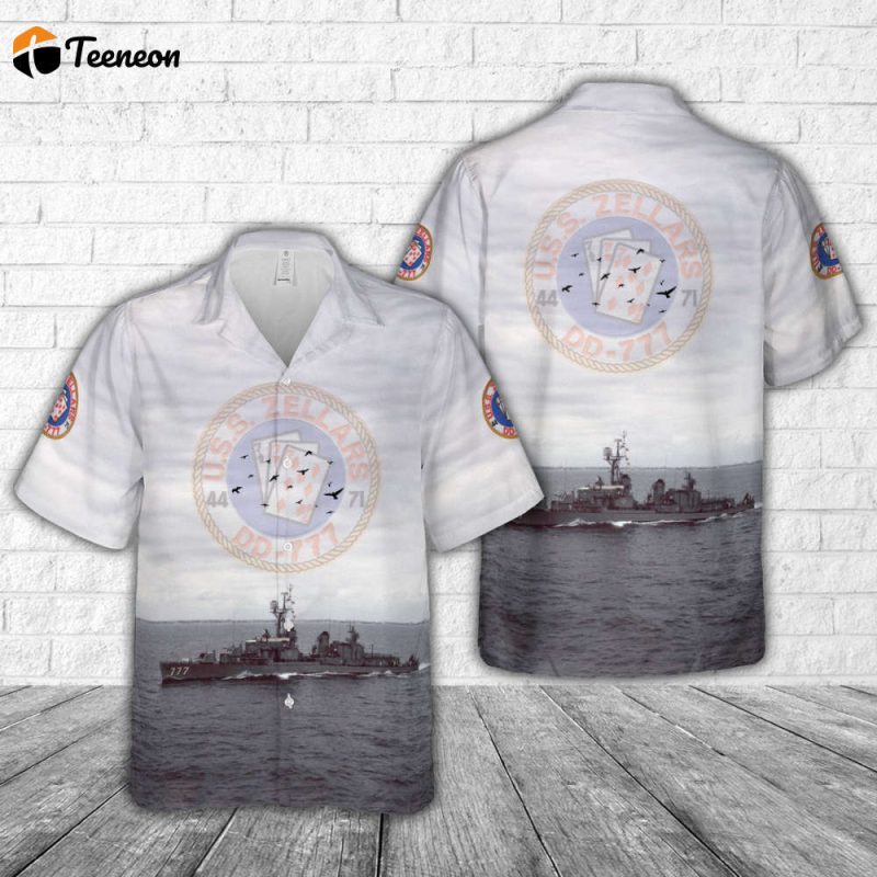 US Navy USS Zellars (DD-777) Hawaiian Shirt Gift for Dad Father Days ...